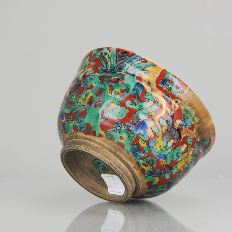 Antique Edo Period Japanese Aoki Mokubei Jar Japan Figures Trees For ...