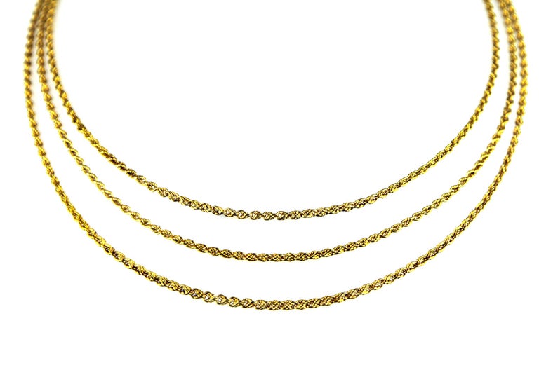 Antique Edwardian 15 Carat Gold Long Guard Chain or 2/3 Rows Gold Chain ...