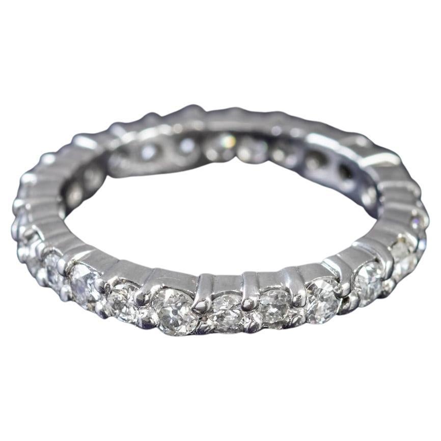Antique 2.61 Ct Diamond and Platinum Full Eternity Ring, Circa 1930 For ...