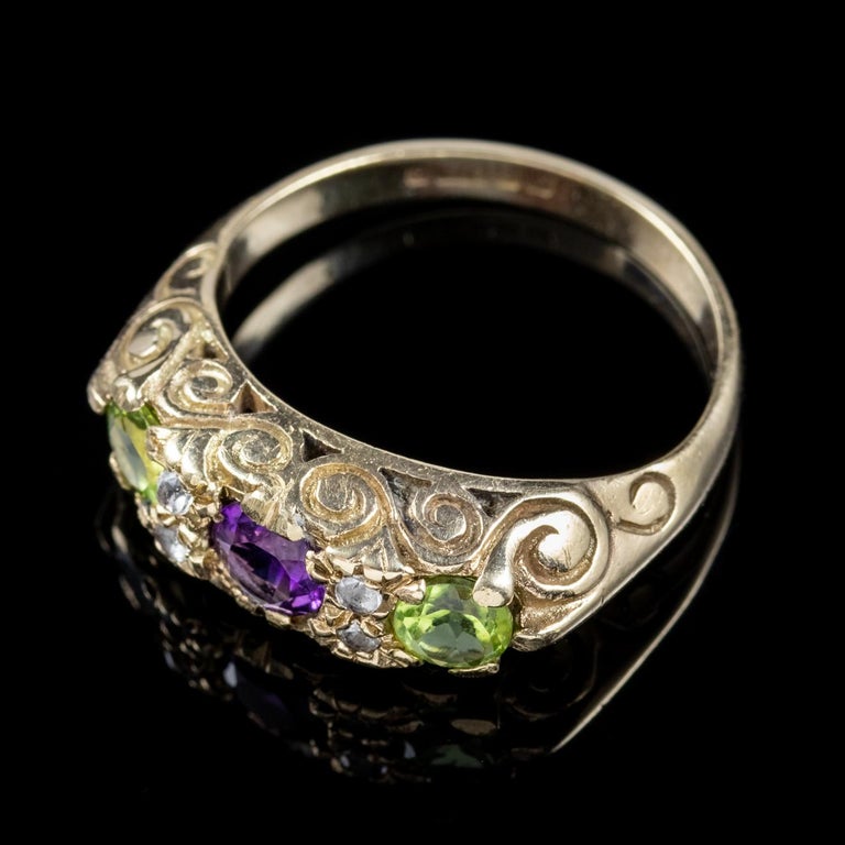 Antique Edwardian 9 Carat Gold Suffragette Ring Dated 1917 at 1stDibs