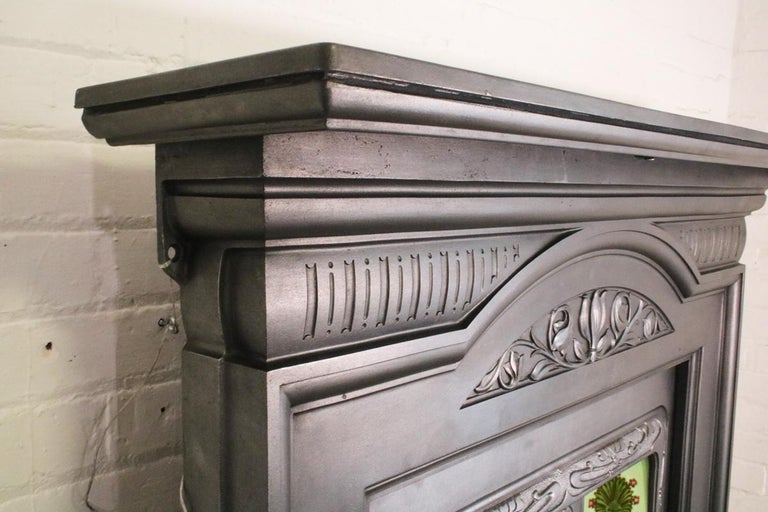 Antique Edwardian Art Nouveau Cast Iron Fireplace Surround at 1stDibs