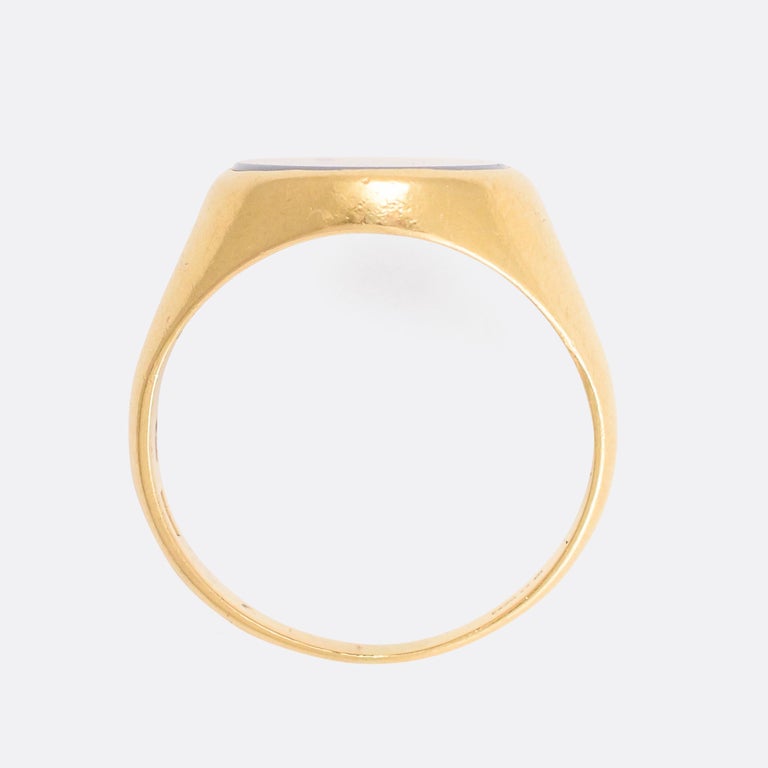 Antique Edwardian Blue Sardonyx Signet Ring at 1stDibs | sardonyx blue