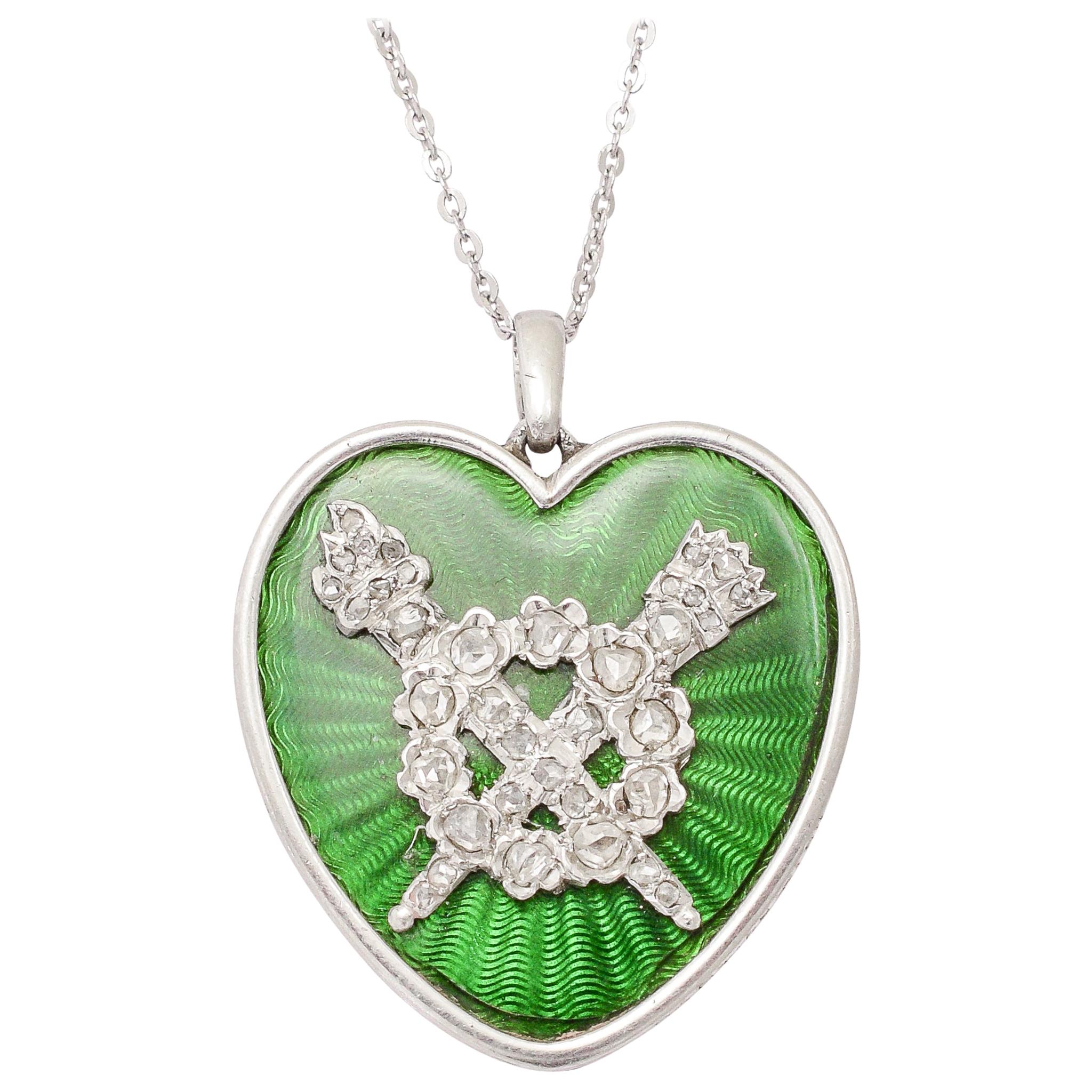 Antique Edwardian Cartier Heart Pendant at 1stDibs