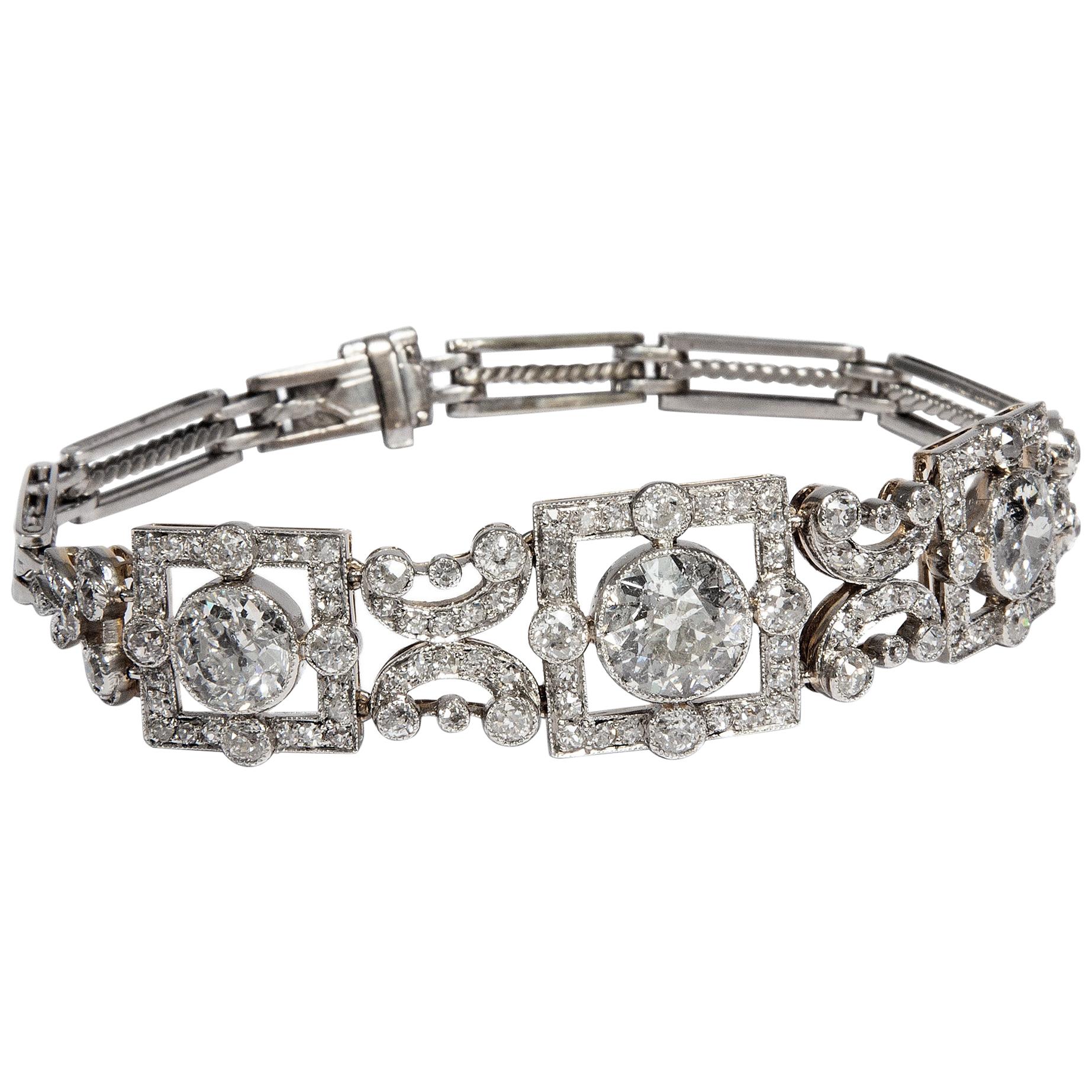 Antique Diamond Bracelets - 8,358 For Sale at 1stdibs