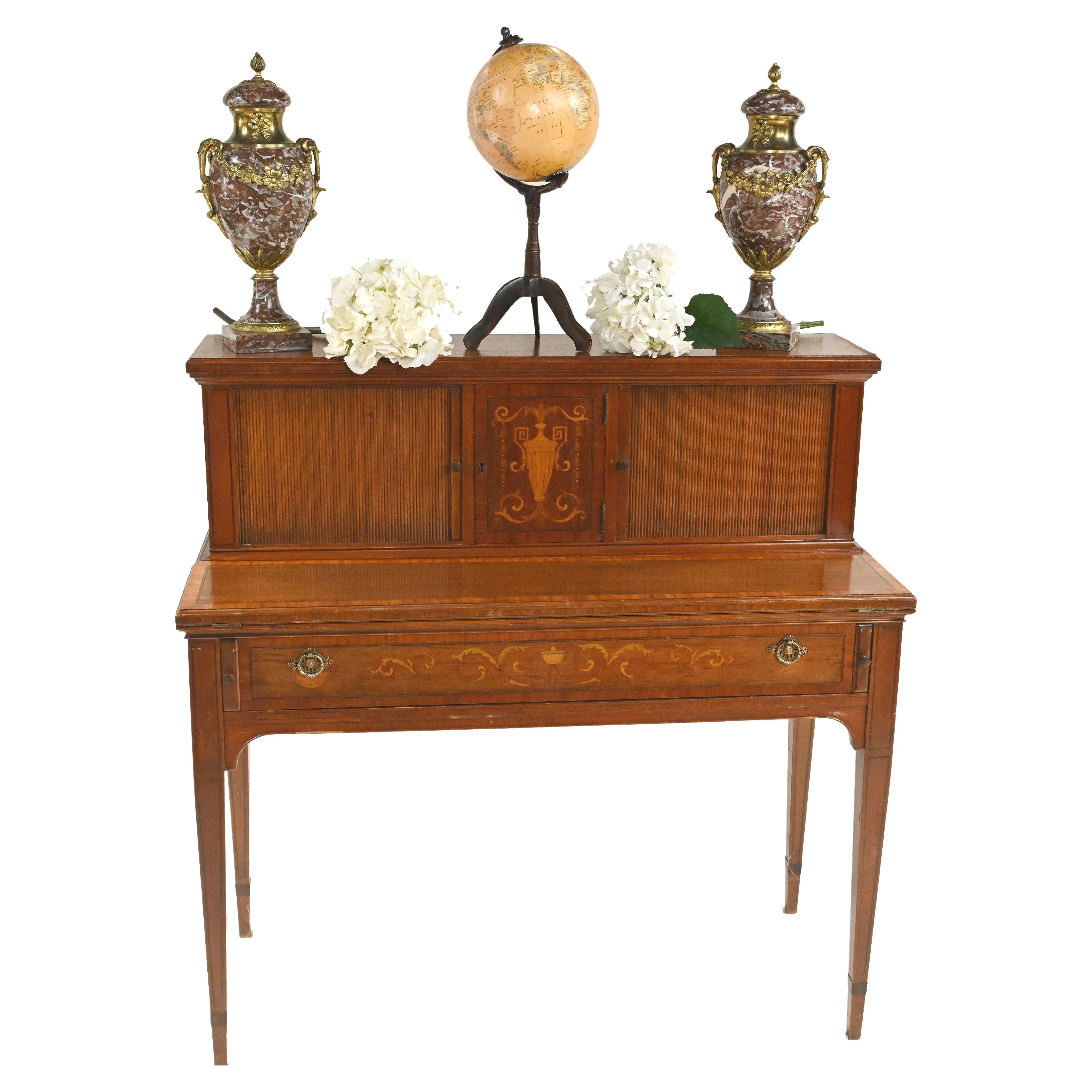 Antique Colonial Mfg Sheraton Flame Mahogany George Washington Writing ...