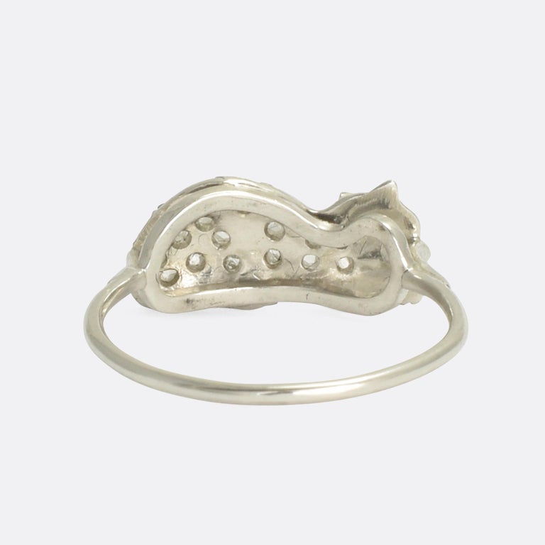 Antique Edwardian Diamond Cat Ring at 1stDibs