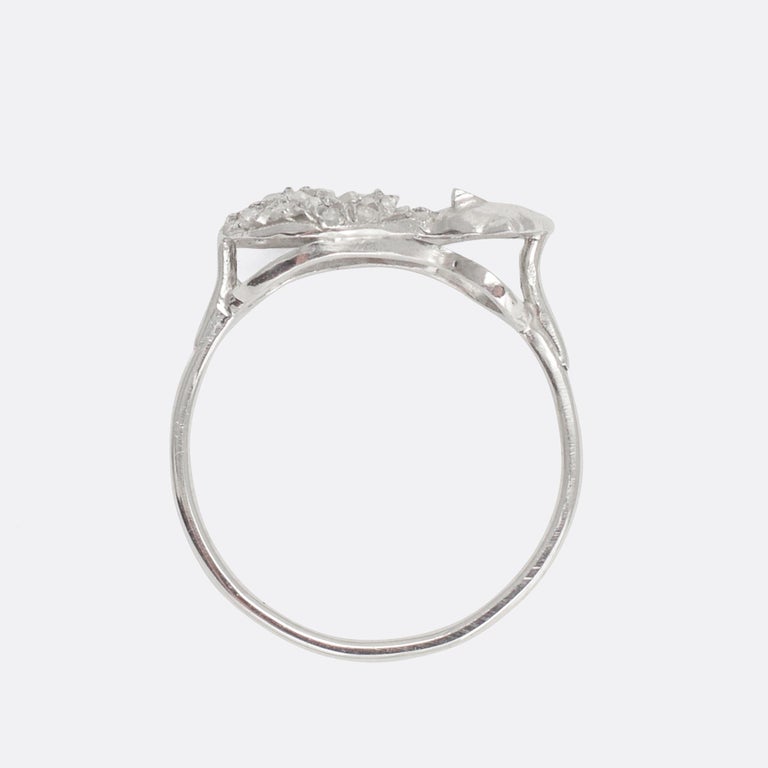 Antique Edwardian Diamond Cat Ring at 1stDibs