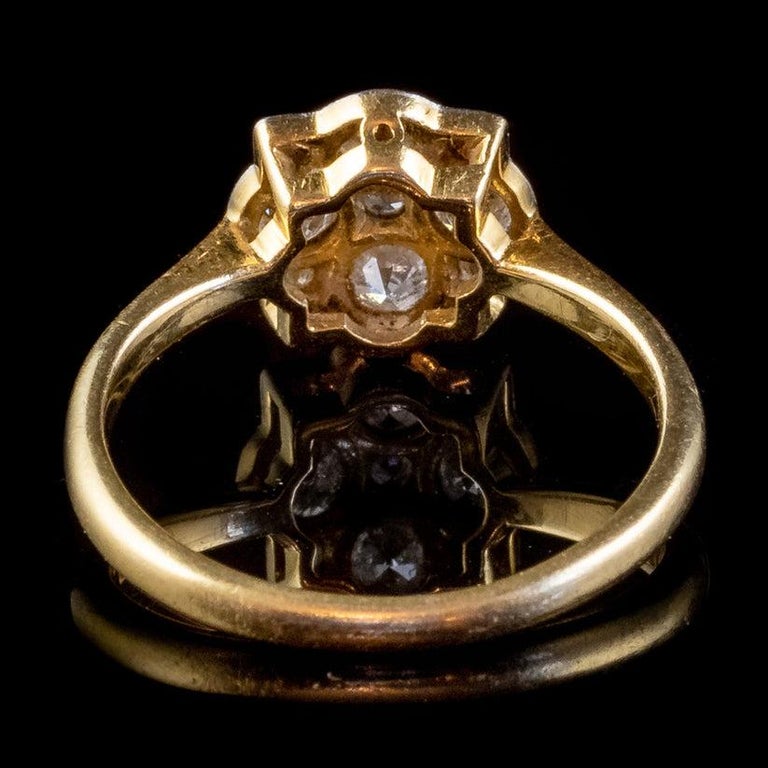 Antique Edwardian Diamond Cluster Ring in 0.50ct of Diamond For Sale at ...