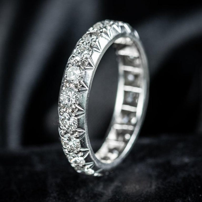 Antique Edwardian Diamond Full Eternity Ring in 3ct For Sale at 1stDibs