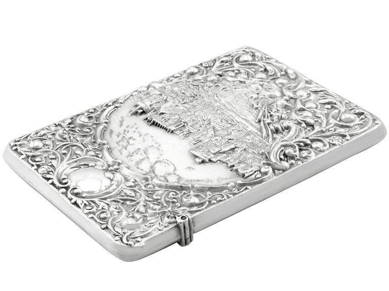 Antique Edwardian English Sterling Silver Castle Top Card Case For Sale ...