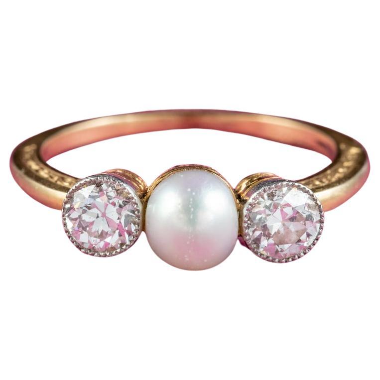 Antique Edwardian French Pearl Diamond Trilogy Ring, circa 1905 For ...