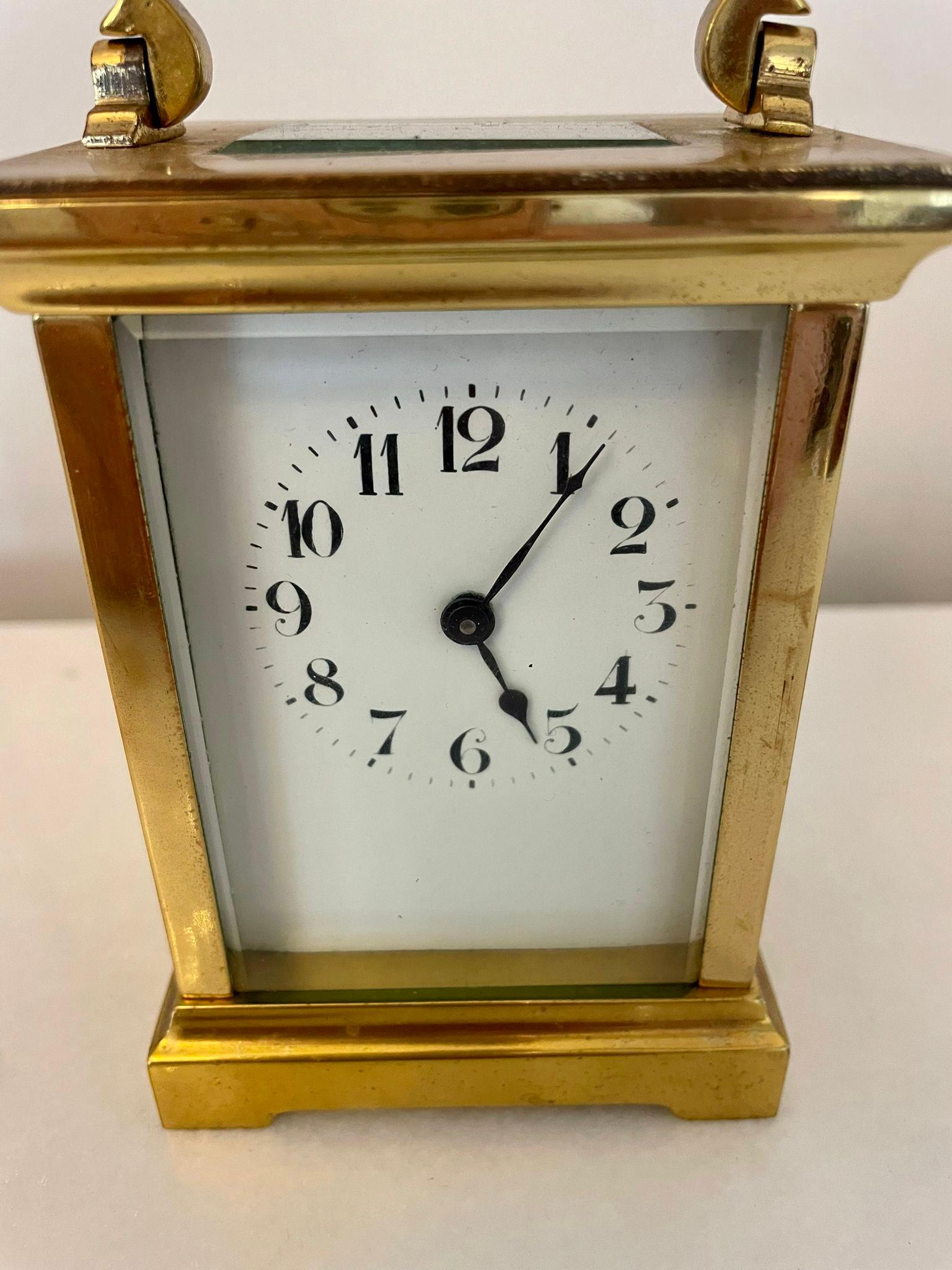 Antique Edwardian French Quality Brass Carriage Clock For Sale at 1stDibs