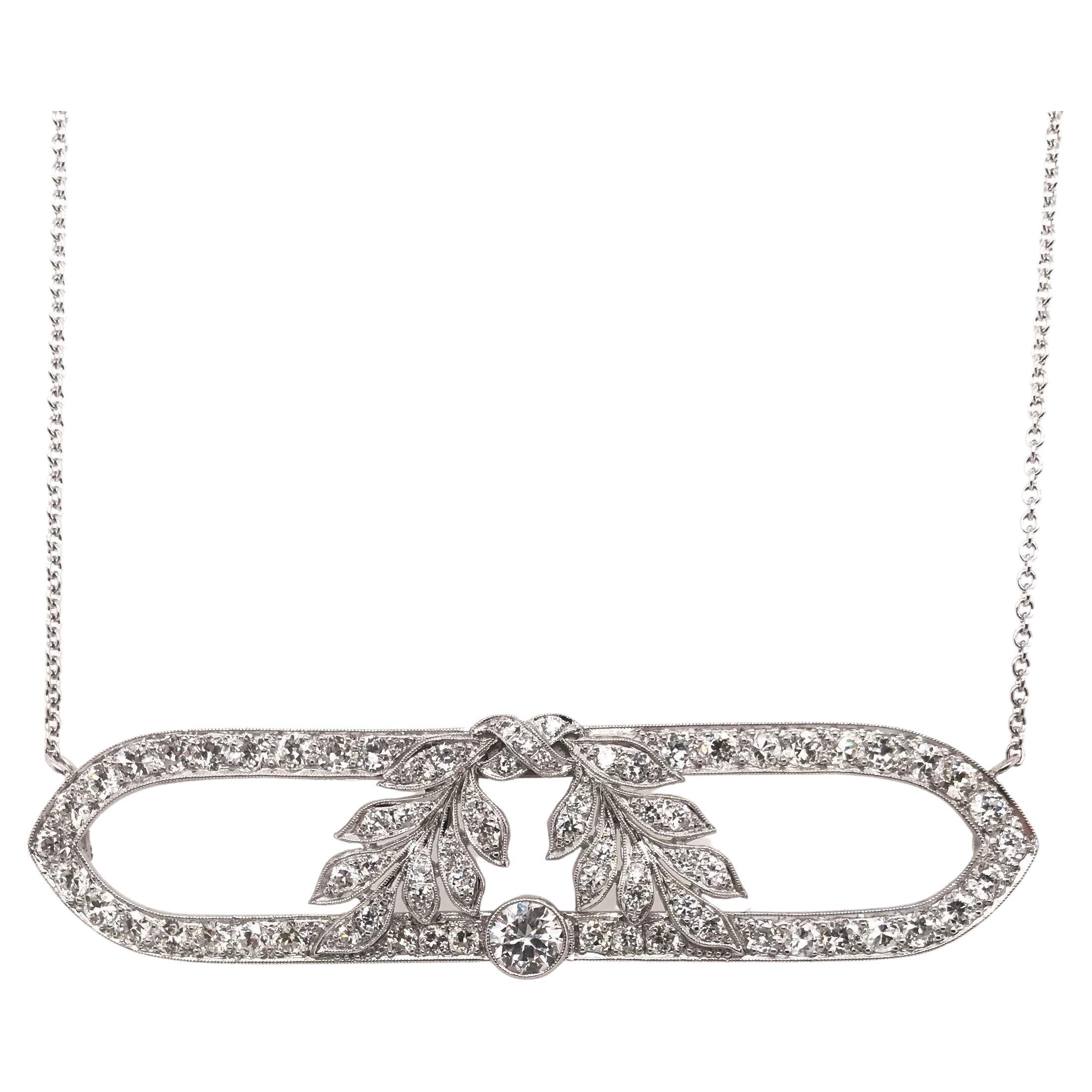 Antique Edwardian Diamond Negligee Necklace at 1stDibs