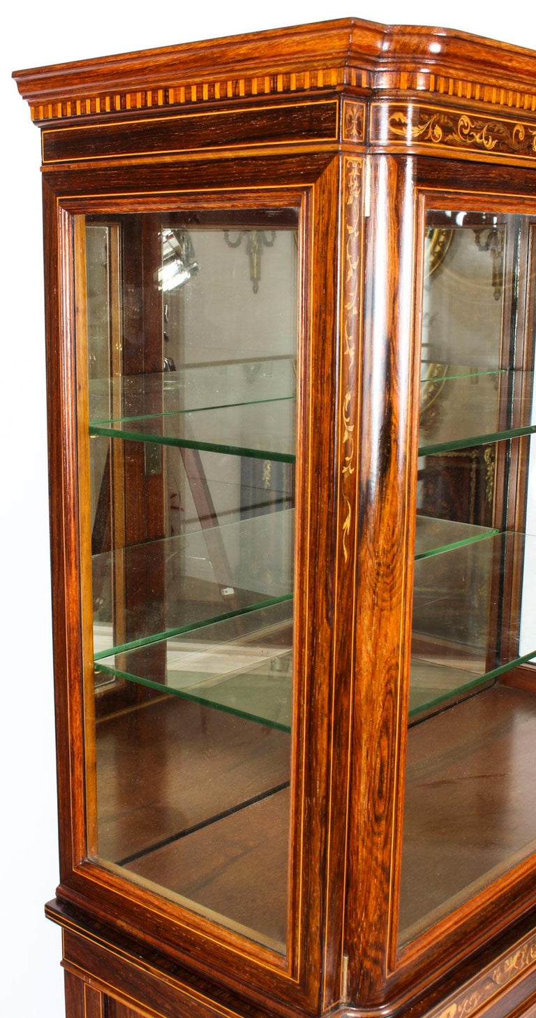 Antique Edwardian Inlaid Display Cabinet by Edwards and Roberts, 19th ...