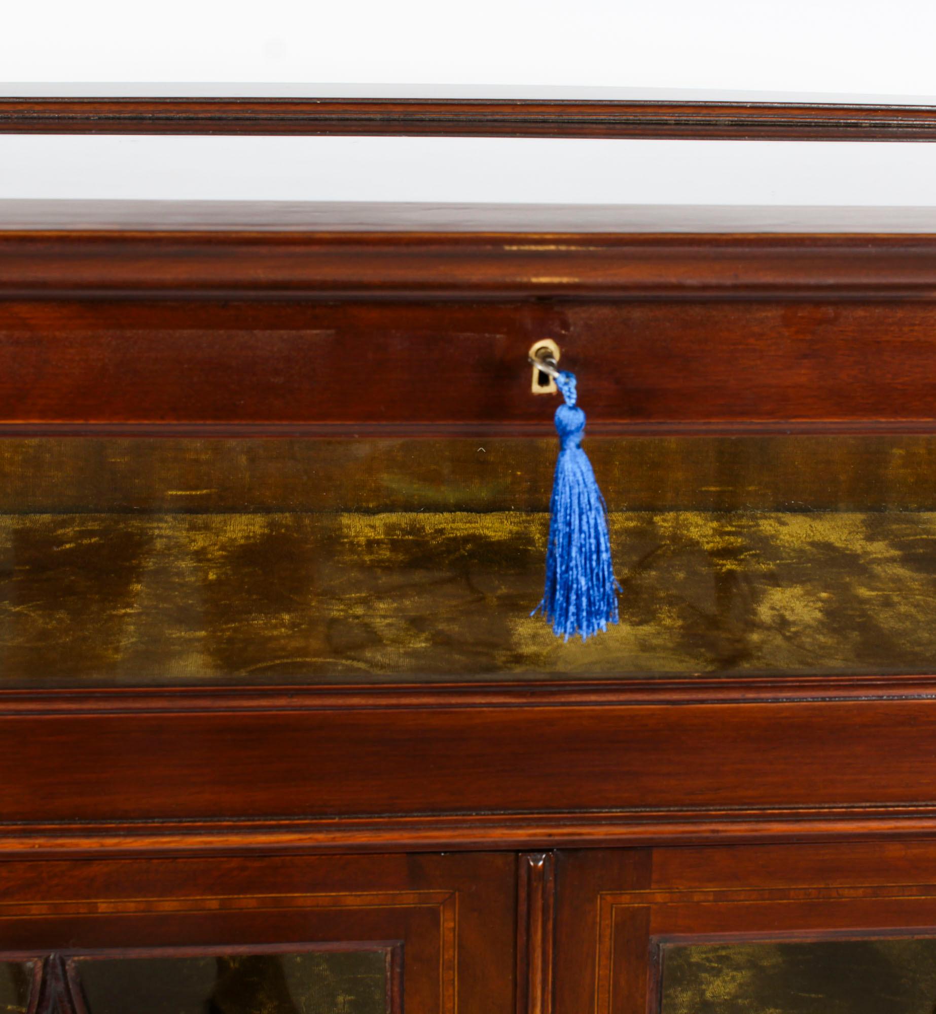 Antique Edwardian Inlaid Glass Display Cabinet Table Circa 1900 For ...