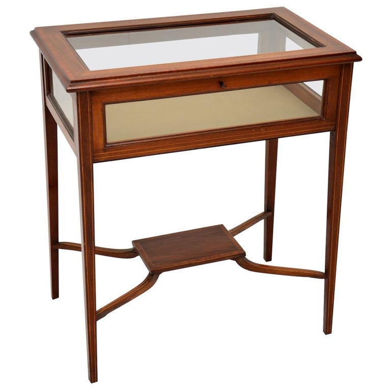Antique Edwardian Inlaid Mahogany Bijouterie Display Table at 1stDibs