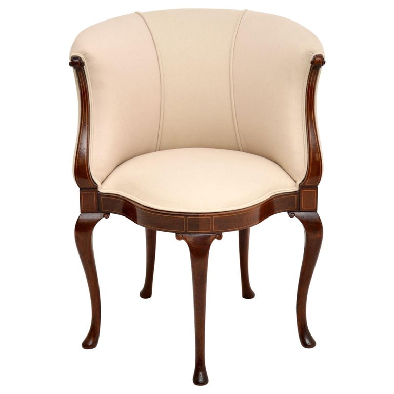 Antique Edwardian Inlaid Tub Chair at 1stDibs