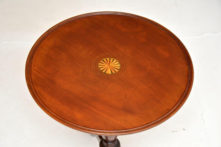 Antique Edwardian Inlaid Wood Occasional Side Table For Sale at 1stDibs