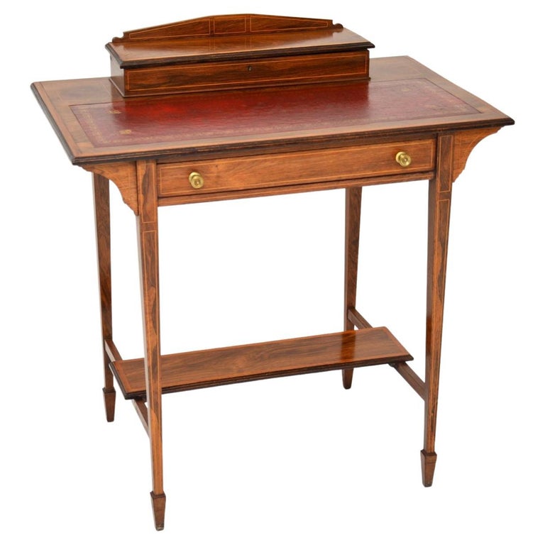 Antique Edwardian Inlaid Writing Table at 1stDibs