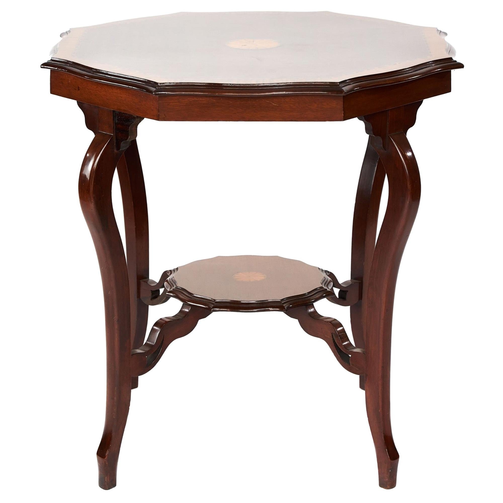 Antique Edwardian Octagonal Shaped Inlaid Mahogany Table at 1stDibs