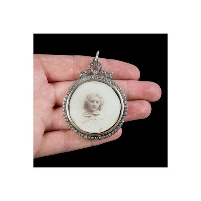 Antique Edwardian Paste Photo Locket Pendant Sterling Silver, circa ...