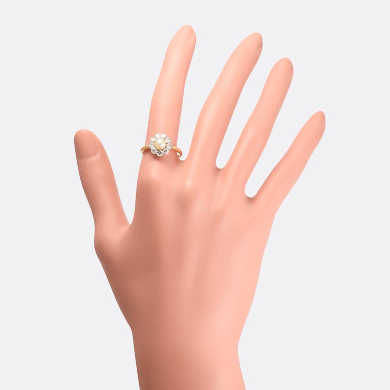 Antique Edwardian Pearl Diamond Flower Ring at 1stDibs | antique flower ...