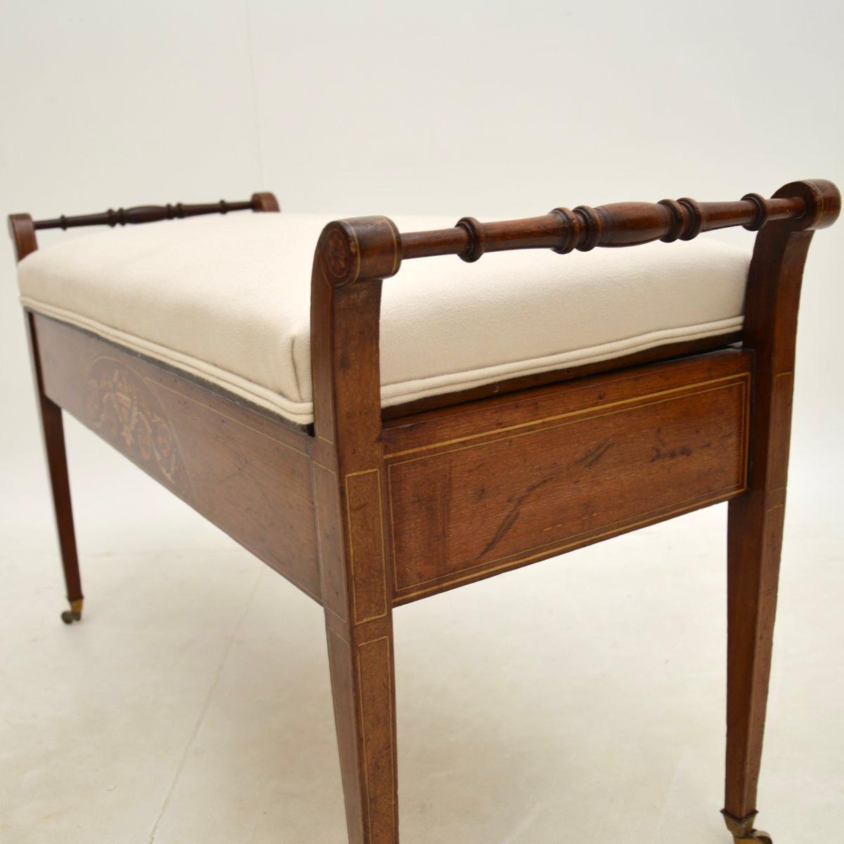 Antique Edwardian Piano Duet Stool For Sale at 1stDibs