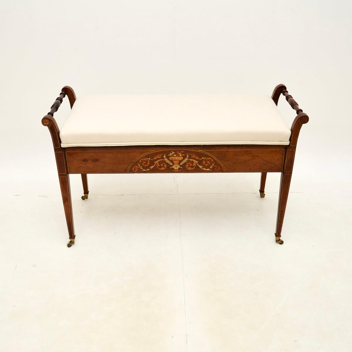 Antique Edwardian Piano Duet Stool For Sale at 1stDibs