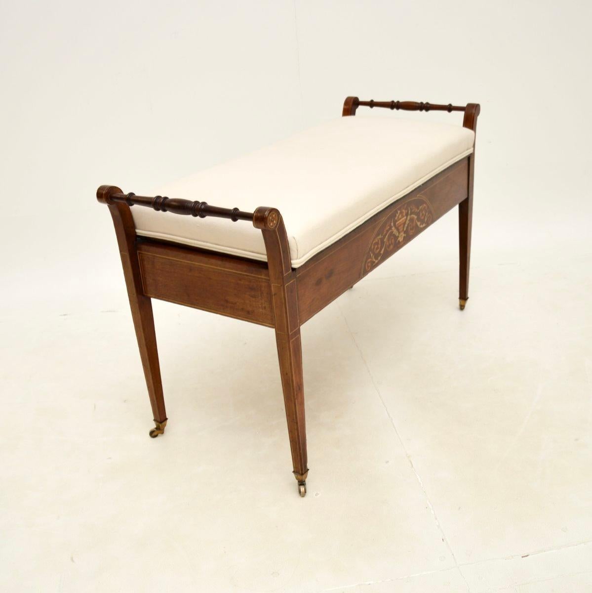 Antique Edwardian Piano Duet Stool For Sale at 1stDibs