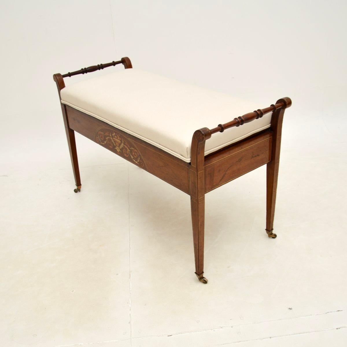 Antique Edwardian Piano Duet Stool For Sale at 1stDibs