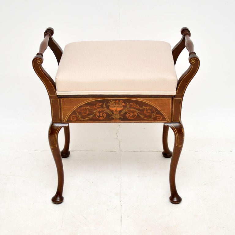 Antique Edwardian Piano Stool For Sale at 1stDibs