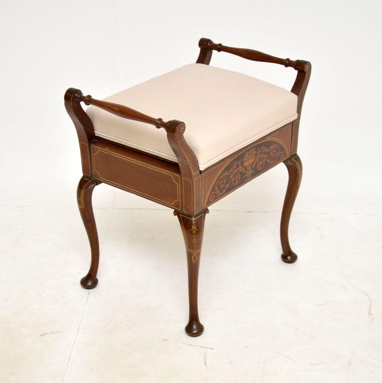Antique Edwardian Piano Stool For Sale at 1stDibs