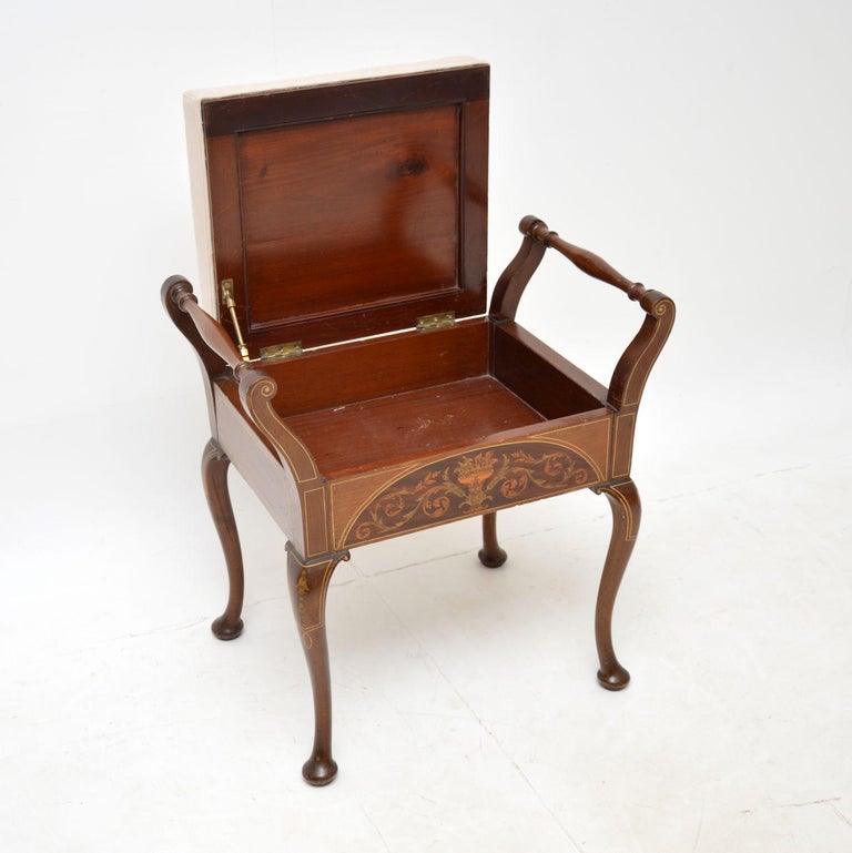 Antique Edwardian Piano Stool For Sale at 1stDibs