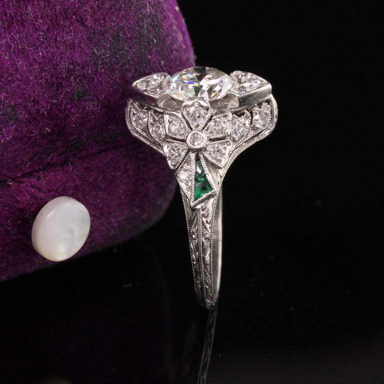 Antique Edwardian Platinum Old European Cut Diamond Flower Motif ...