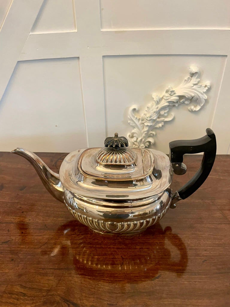 Antique Edwardian Quality Silver Plated Tea Set For Sale at 1stDibs