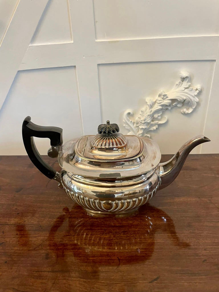 Antique Edwardian Quality Silver Plated Tea Set For Sale at 1stDibs