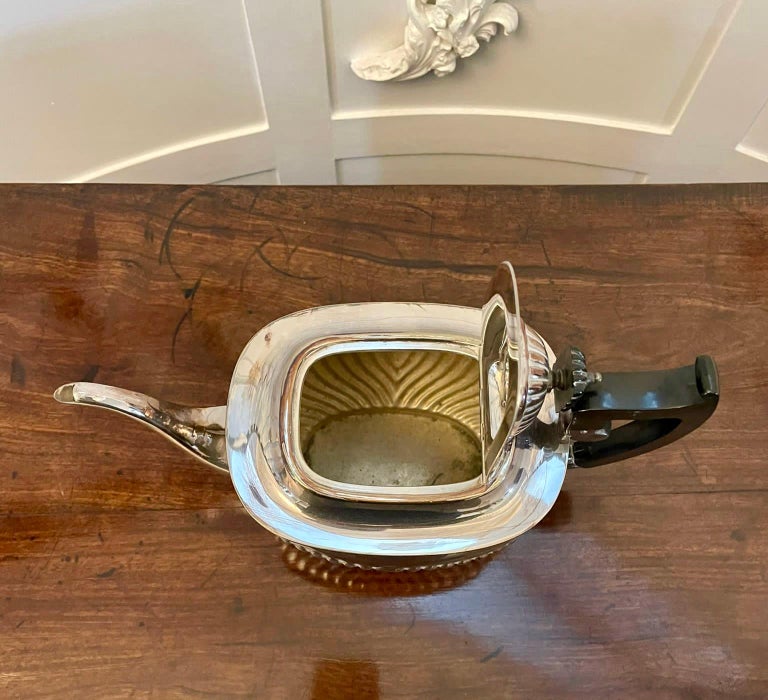 Antique Edwardian Quality Silver Plated Tea Set For Sale at 1stDibs