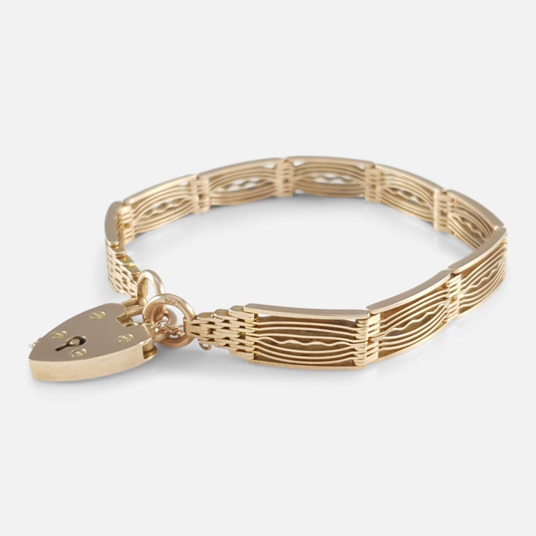 Antique Edwardian Rose Gold Gate Link Bracelet, circa 1905 For Sale at ...