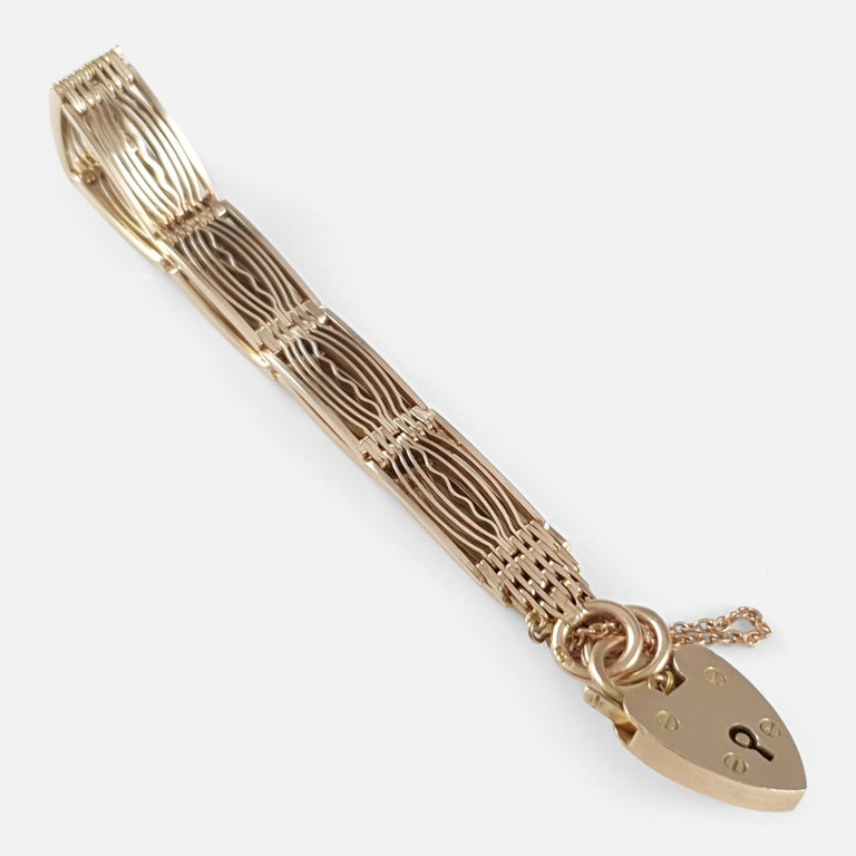 Antique Edwardian Rose Gold Gate Link Bracelet, circa 1905 For Sale at ...