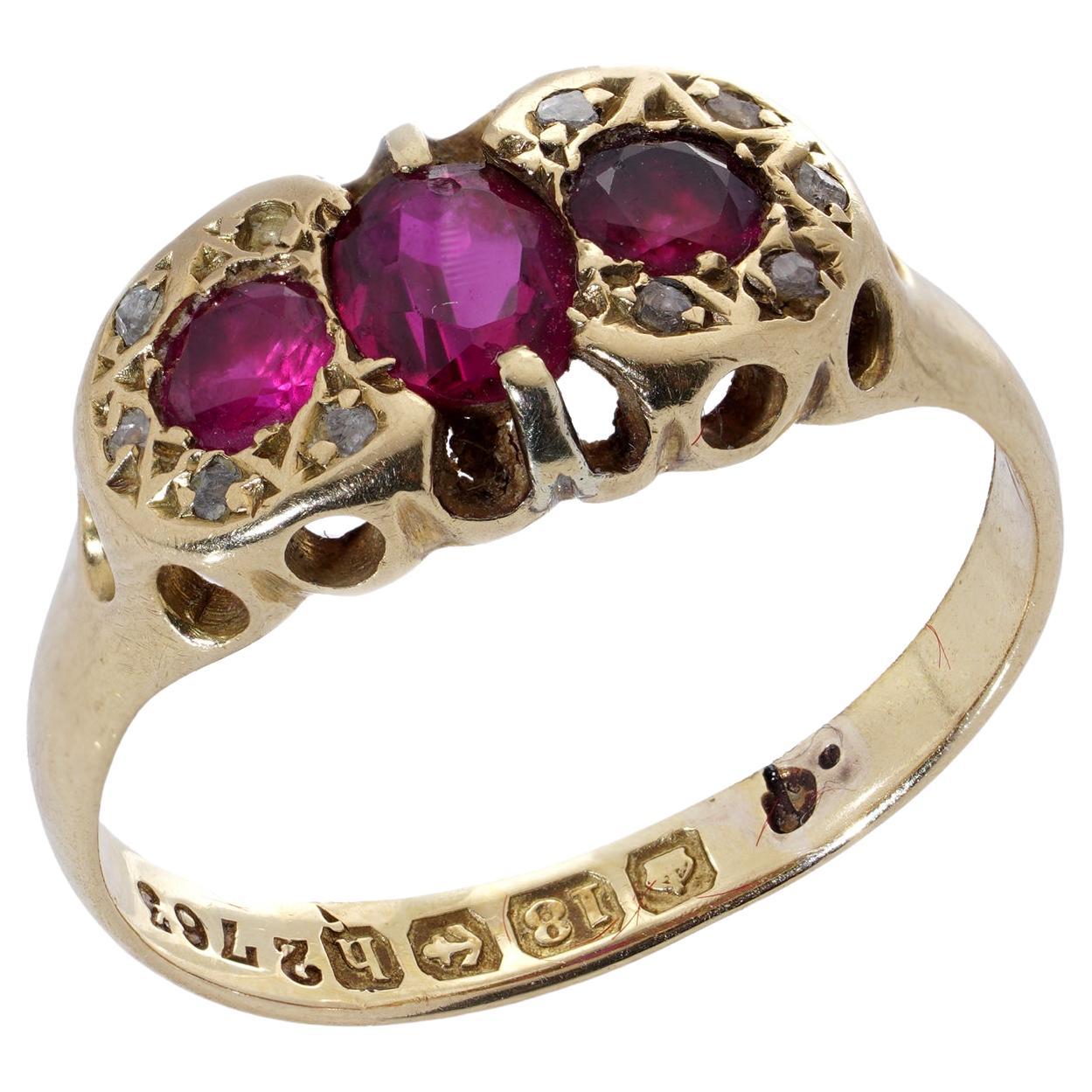 Antique Edwardian Ruby and Diamond Ring For Sale at 1stDibs
