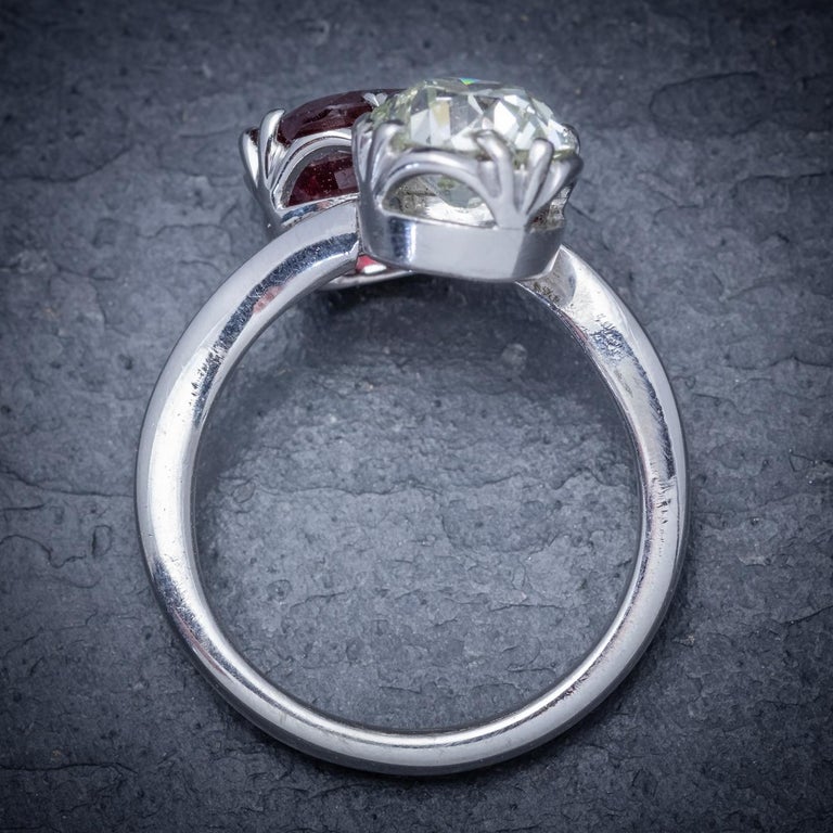 Antique Edwardian Ruby Diamond Platinum, circa 1915 Twist Ring For Sale ...