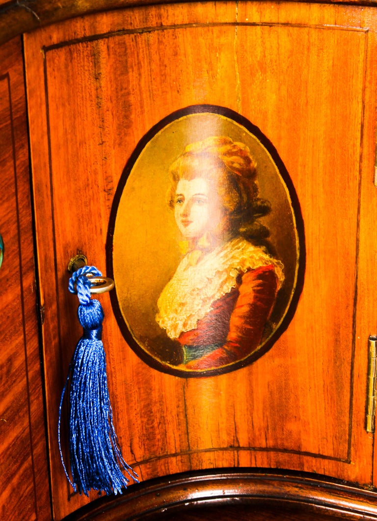 Antique Edwardian Satinwood and Floral Painted Carlton House Writing ...