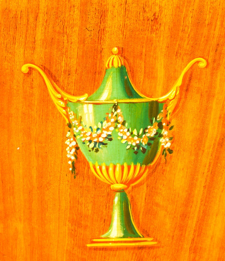 Antique Edwardian Satinwood and Floral Painted Carlton House Writing ...