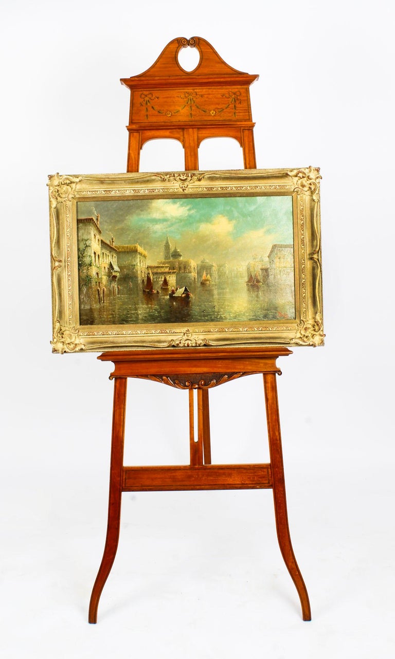 Antique Edwardian Satinwood Hand Paintes Artists Easel, 19th Century at ...
