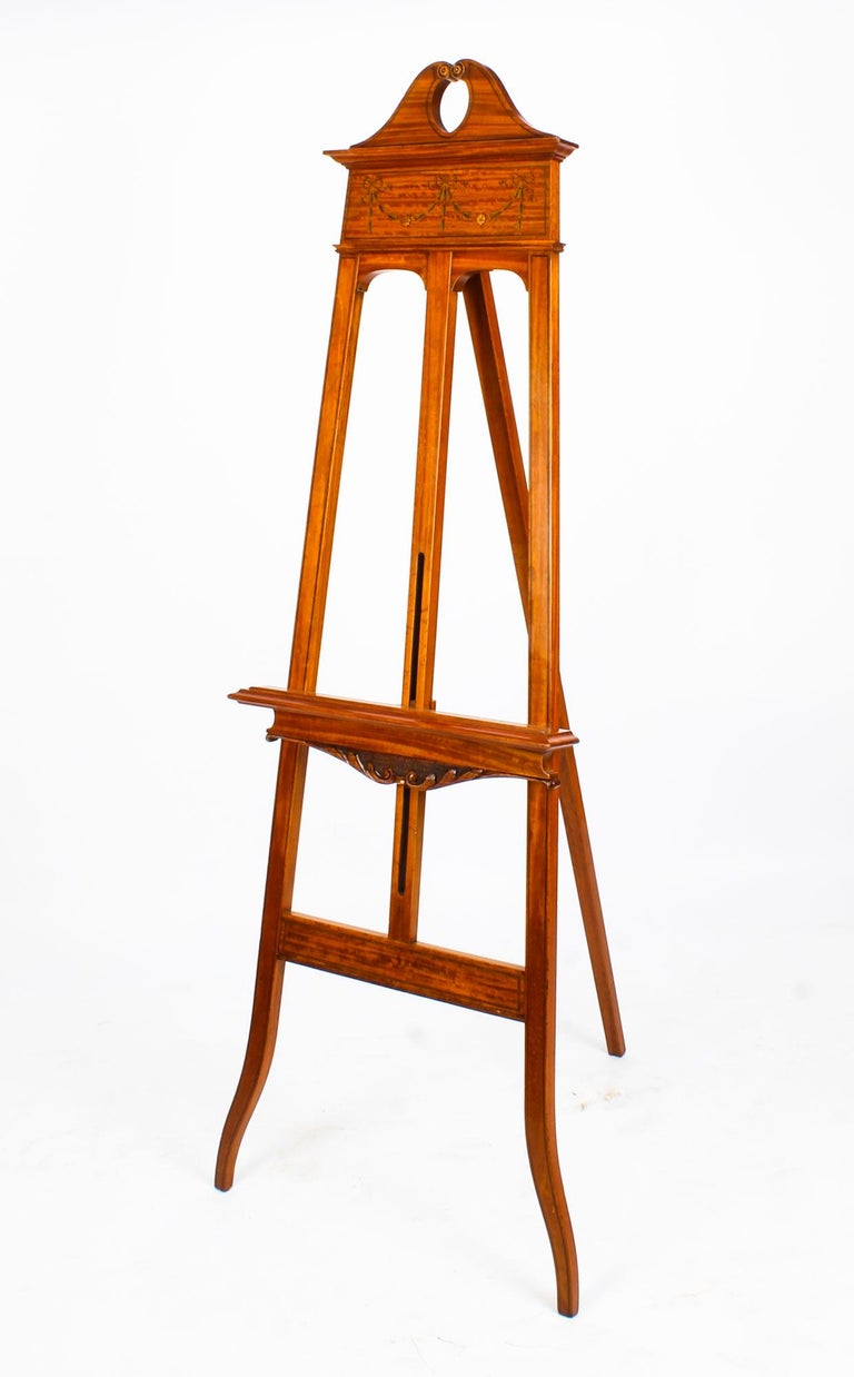 Antique Edwardian Satinwood Hand Paintes Artists Easel, 19th Century at ...
