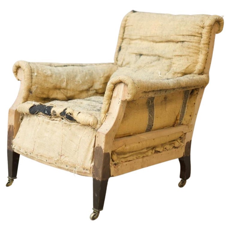 Antique Edwardian scroll back armchair For Sale at 1stDibs