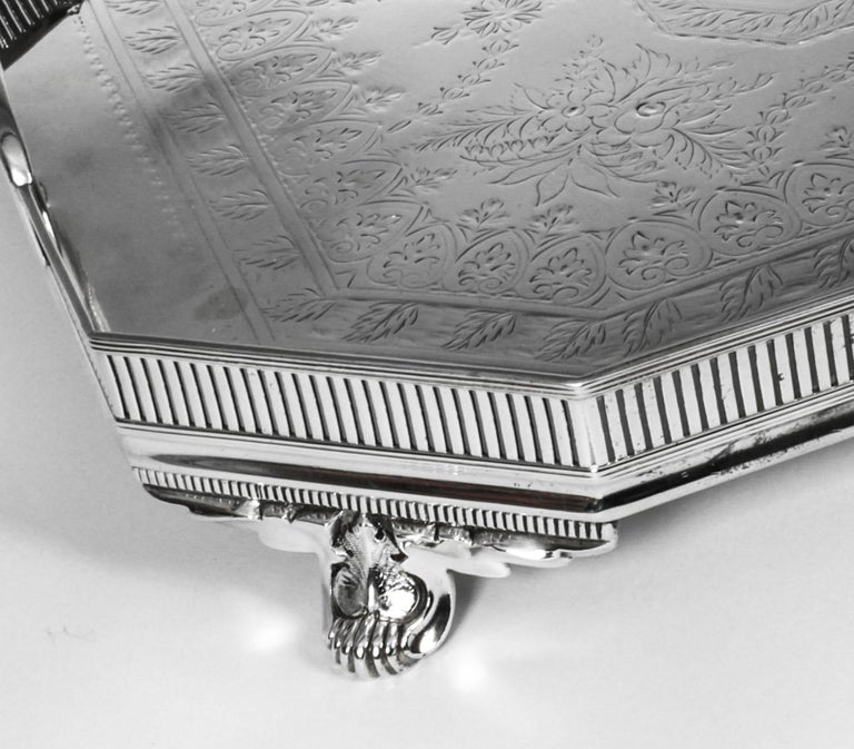 Antique Edwardian Silver Plated Gallery Tray Atkins Brothers, 19th ...