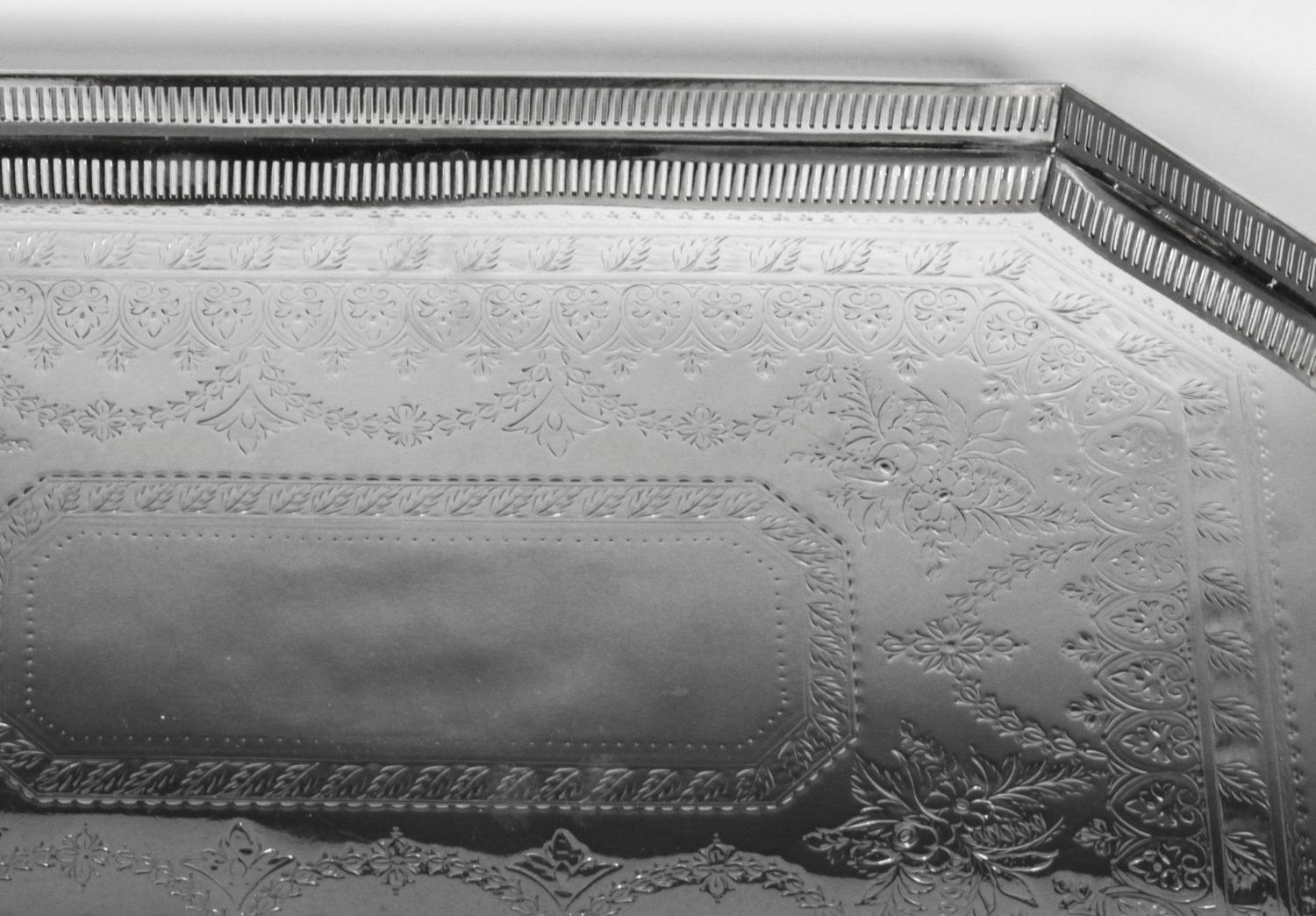 Antique Edwardian Silver Plated Gallery Tray Atkins Brothers, 19th ...