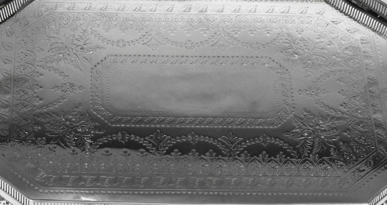 Antique Edwardian Silver Plated Gallery Tray Atkins Brothers, 19th ...