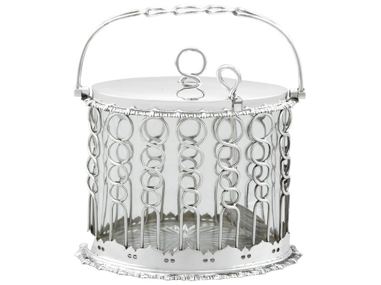 Antique Edwardian Sterling Silver and Glass Serving Preserve Baskets ...